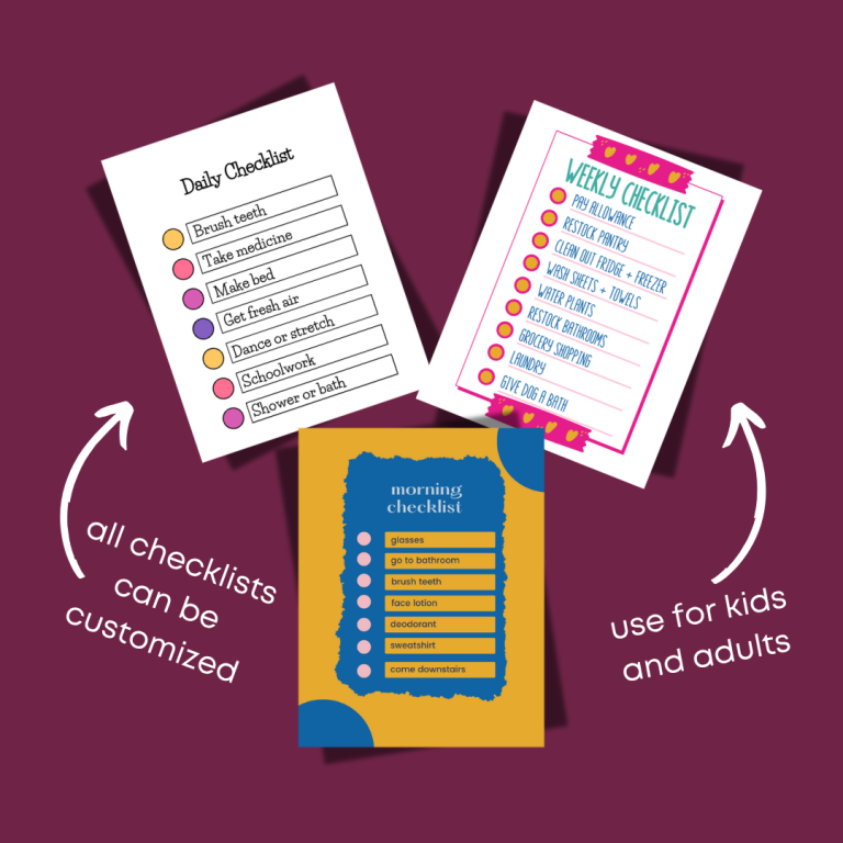 Family Checklist Templates - The Organized Mama Shop